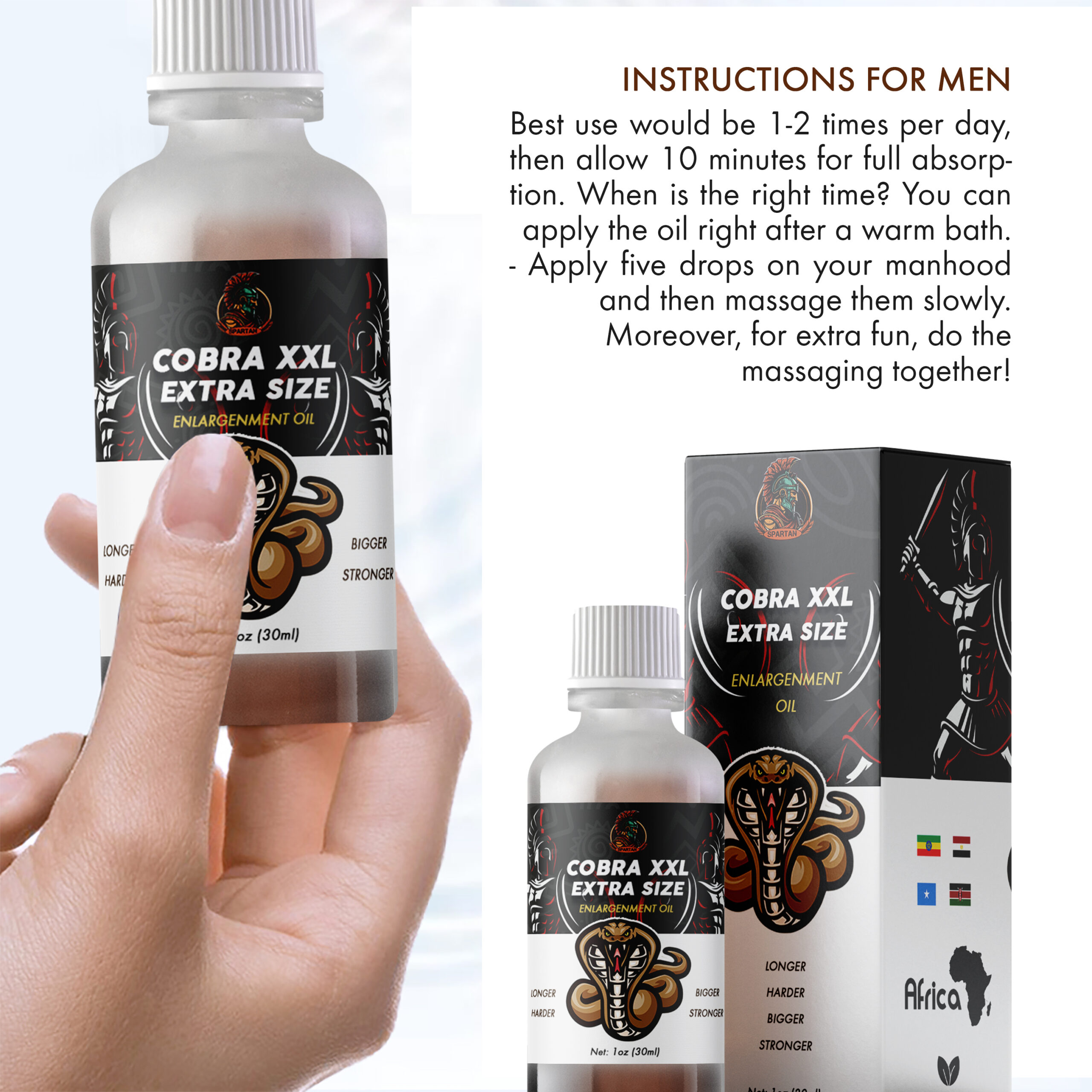 COBRA XXL Extra Size Enlargement Oil - Kenya Market Africa